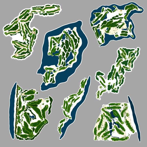 Routing Stickers Variety Pack – Golf Drawn